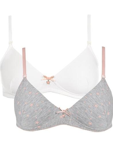 Royce Superstar: Teen Bra 2 Pack 8018 | Grey Marl / White | Uplifted ...