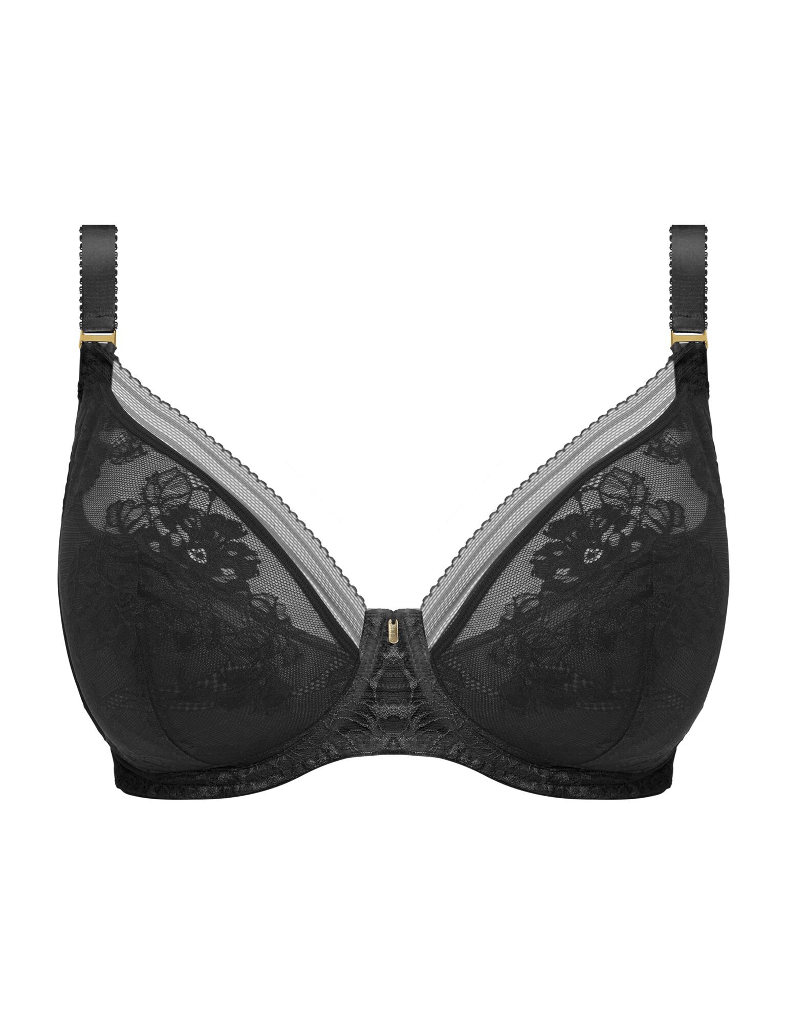 Fantasie Fusion Lace: Padded Plunge FL102314 | Black | Uplifted Lingerie