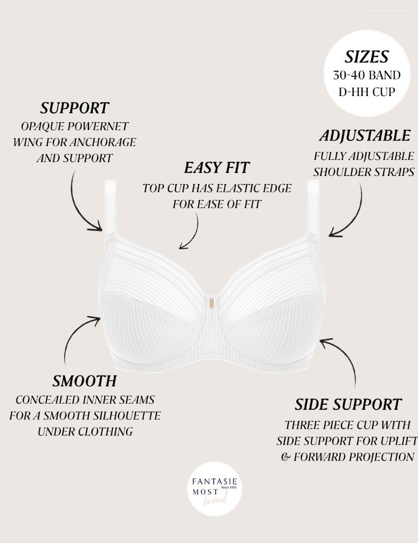 Fantasie Fusion : Full Cup Side Support Bra FL3091 | White | Uplifted ...